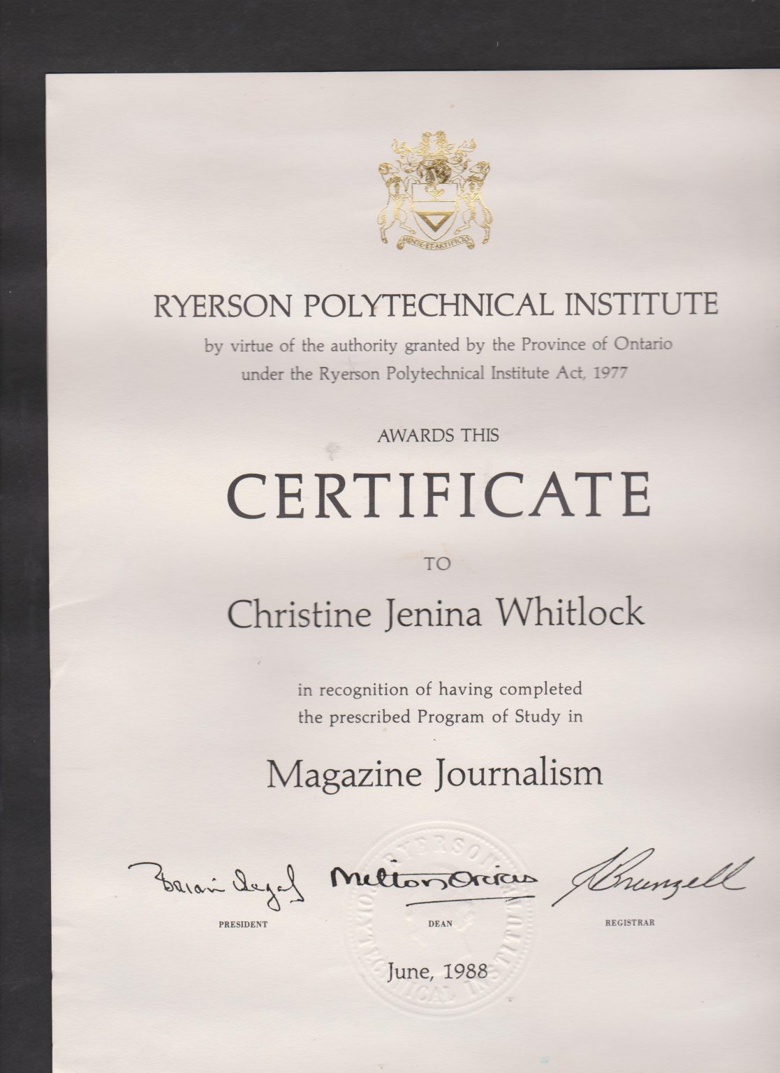 CJ Creative Productions » Certificates and Awards